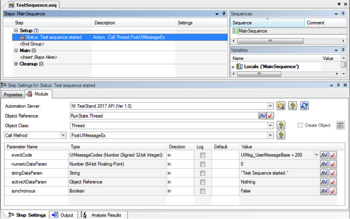 UI Messages in NI TestStand